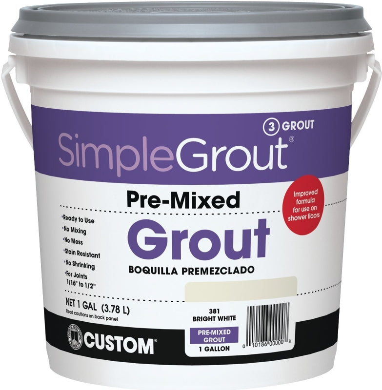 Custom PMG3811-2 Tile Grout, Bright White, 1 gal Pail, Pack of 2 ...