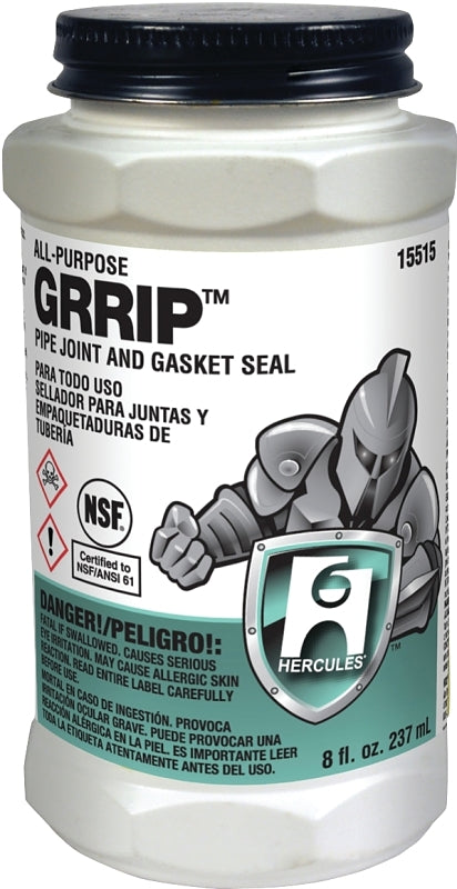 Hercules GRRIP 15515 Pipe Joint and Gasket Seal, 8 oz Can, Liquid, Pas ...