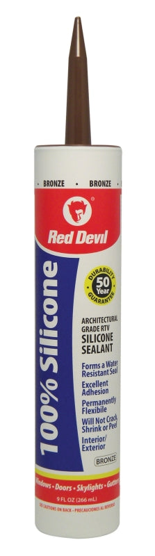 Red Devil 081640 Silicone Sealant, Bronze, -60 to 400 deg F, 9 fl-oz C ...
