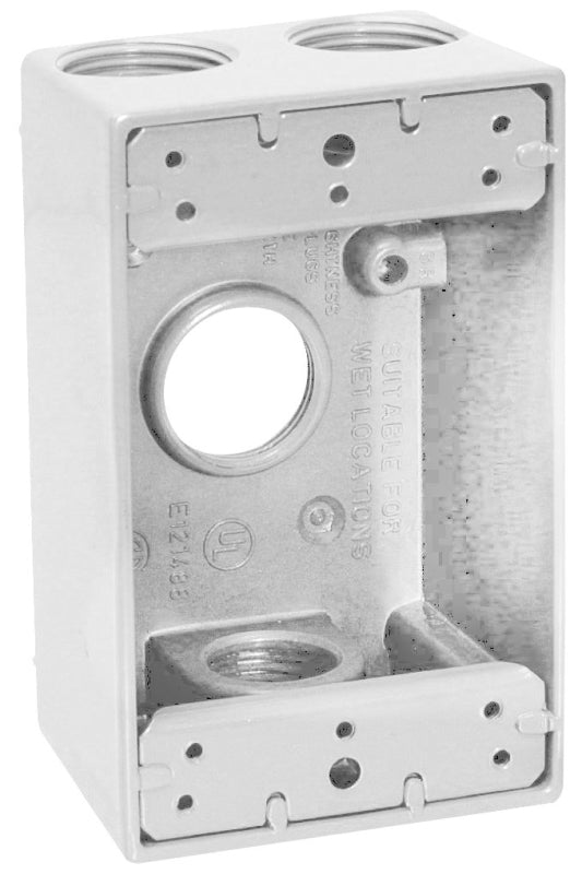 Teddico/Bwf 1754W-1 Outlet Box, 1-Gang, 4-Knockout, 4-3/4 in, Metal, B ...