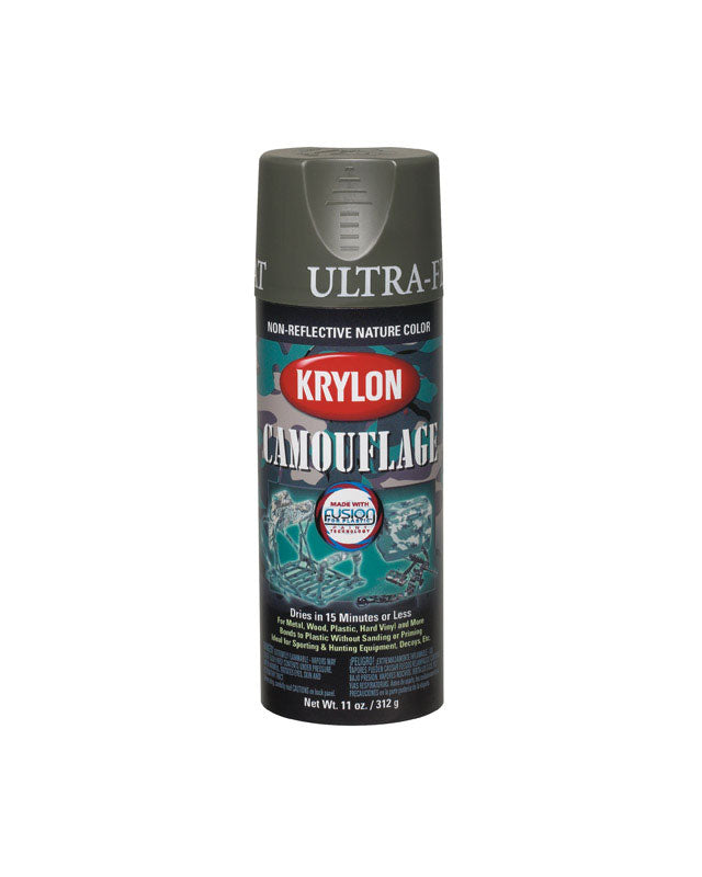 Krylon Non-Reflective Nature Color Olive Ultra Flat Camouflage Paint S ...