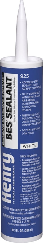 Henry 925 Series HE925W204 BES Sealant, White, Liquid, 10.3 oz Cartrid ...