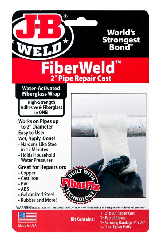 J-B Weld FiberWeld 38260 Pipe Repair Cast, 60 in L, 2 in W, Fiberglass ...