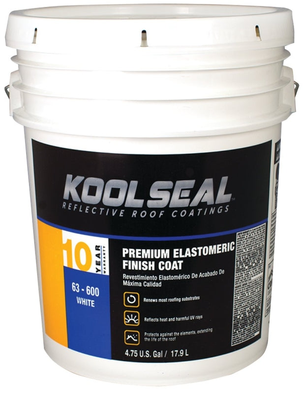 Kool Seal KS0063600-20 Elastomeric Roof Coating, White, 5 gal, Pail, L ...