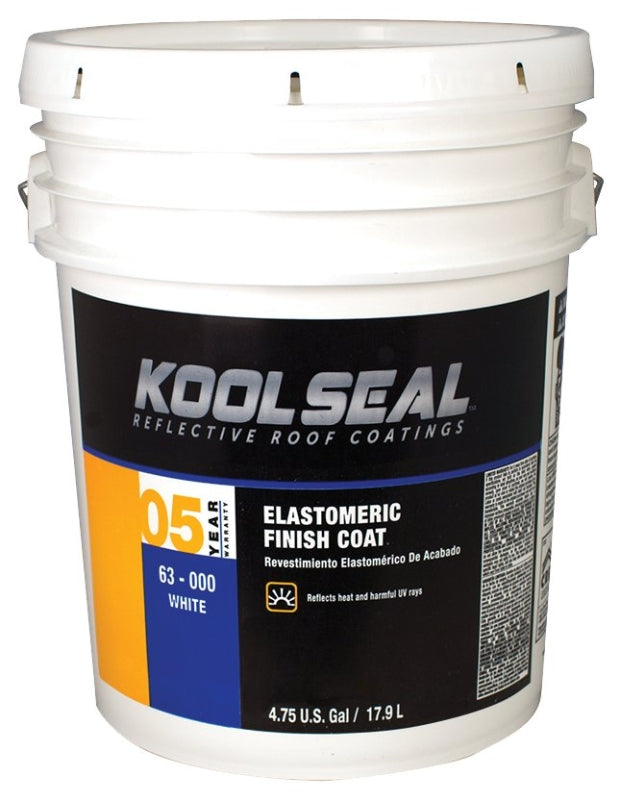Kool Seal KS0063000-20 Elastomeric Roof Coating, White, 4.75 gal Pail ...