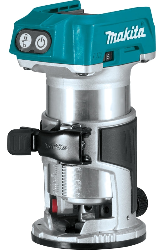 Makita XTR01Z Compact Router, 18 V, 10,000 to 30,000 rpm Spindle ...