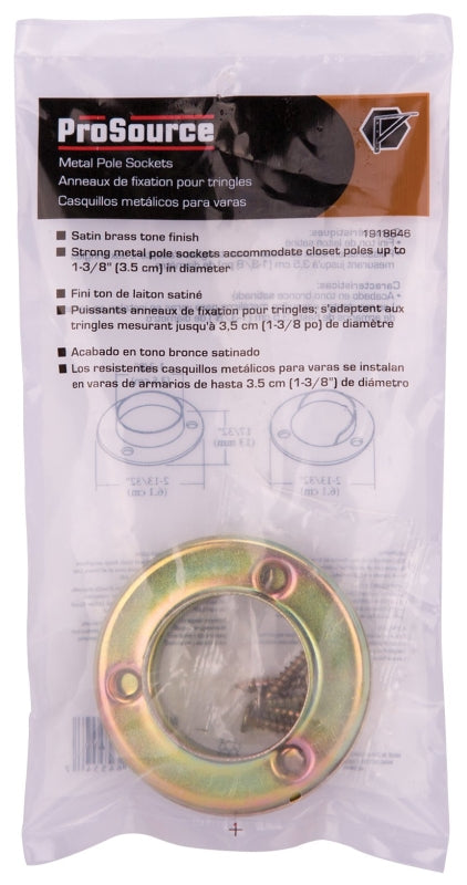ProSource Closet Pole Socket, Steel, Satin Brass – Shell Lumber and ...