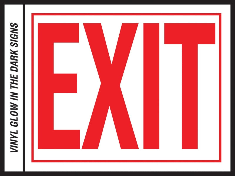 Hy-Ko EE-2 Safety Sign, Exit, Red Legend, Vinyl, 10 in W x 8 in H Dime ...