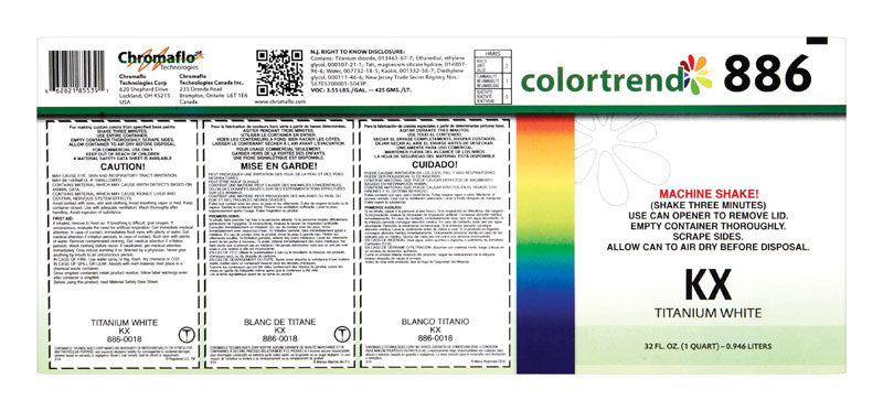 ChromaFlo Colortrend Universal Machine KX Titanium White Paint Coloran ...