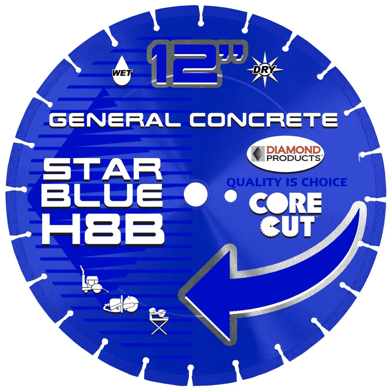 Diamond Products Star Blue 92398 High-Speed Blade, 12 in Dia, Universa ...