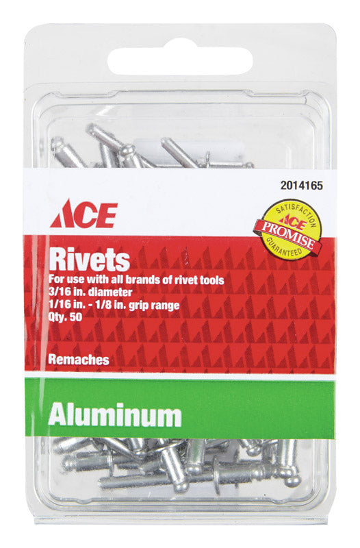 Ace 3/16 in. Dia. x 1/8 in. Aluminum Rivets 50 pk – Shell Lumber and ...