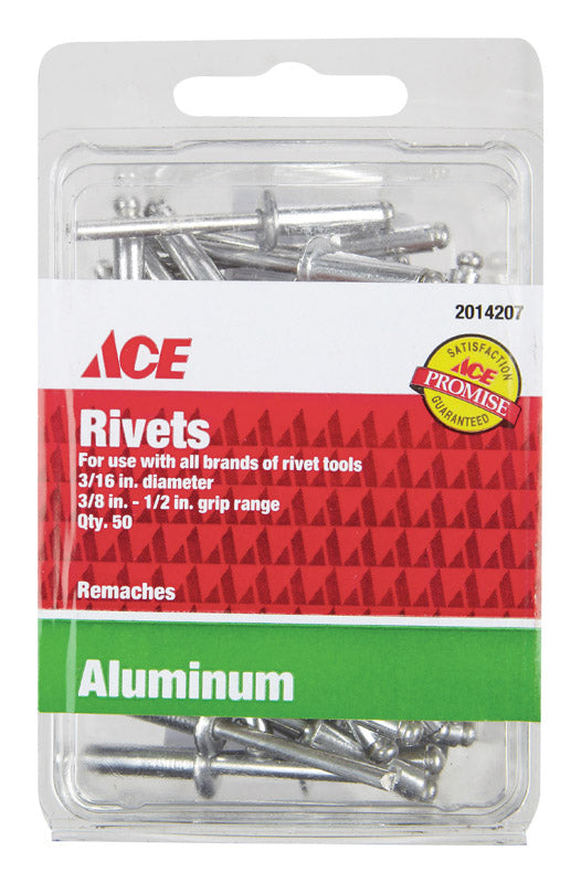 Ace 3/16 in. Dia. x 1/2 in. Aluminum Rivets 50 pk – Shell Lumber and ...