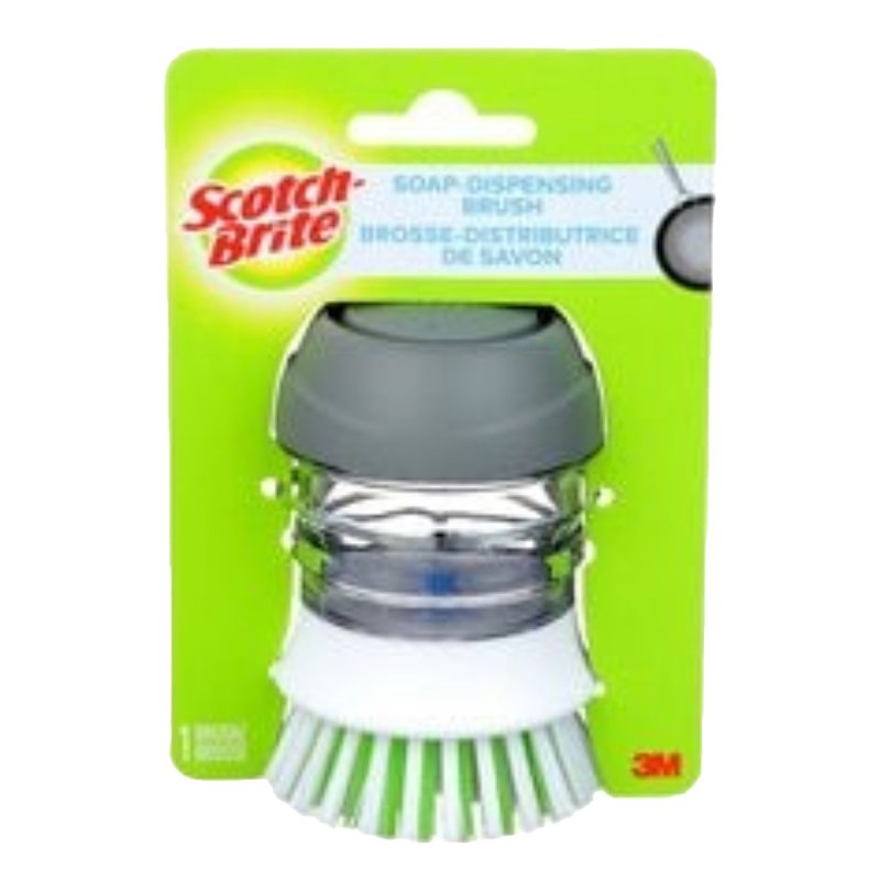 Scotch-Brite 495 Soap Dispensing Brush, 4 in W Brush, Blue/White, 6 in ...