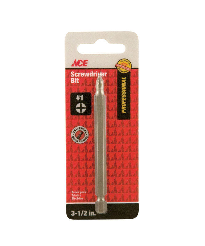 Ace #1 Phillips Screwdriver Bit 1/4 in. Dia. x 3-1/2 in. L 1 pc ...
