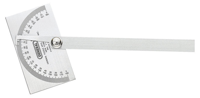General Tools Protractor 6 in. W x 11-3/4 in. L Stainless Steel – Shell ...