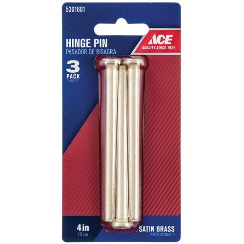 Ace Brass Hinge Pin 4 in. L Satin Brass 3 pk – Shell Lumber and Hardware