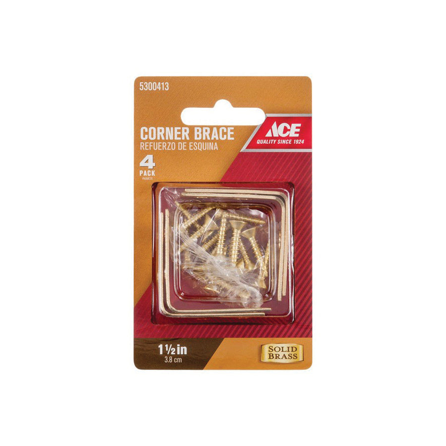 Ace Inside Corner Brace 1-1/2 in. x 5/8 in. Brass – Shell Lumber and ...