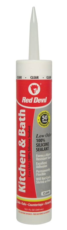 Red Devil 0887 Sealant, Clear, -60 to 400 deg F, 9 fl-oz Cartridge ...