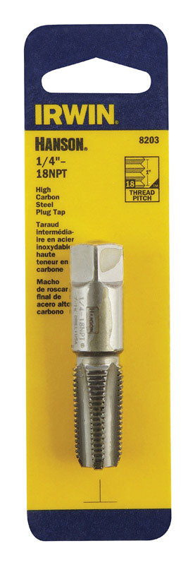 Irwin Hanson High Carbon Steel 1/4 in.-18NPT SAE Plug Tap 1 pc. – Shell ...