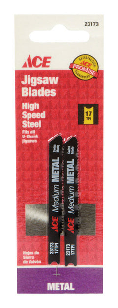 Ace High Speed Steel Universal 2-3/4 in. L Jig Saw Blade 17 TPI 2 pk ...