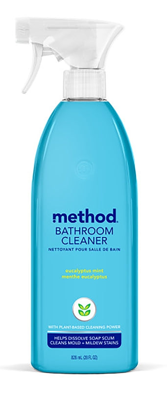 method 8 Bathroom Cleaner, 28 oz, Liquid, Herbaceous, Colorless/Transl ...