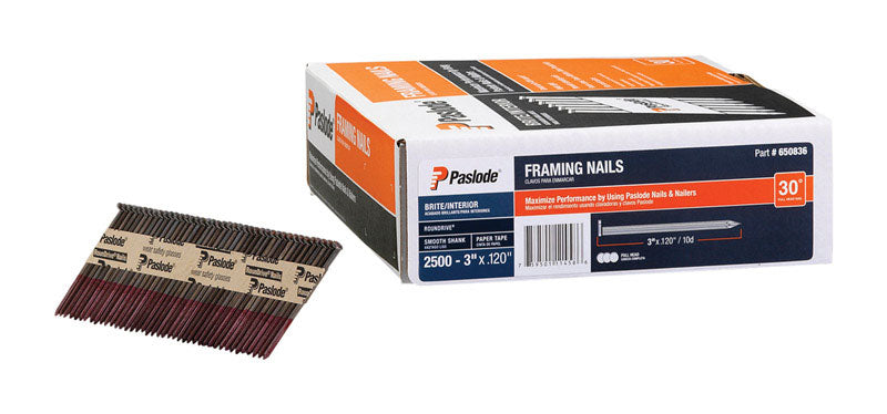 Paslode Framing Nail 3 in. x 0.120 in. Smooth 2,500/Box – Shell Lumber ...