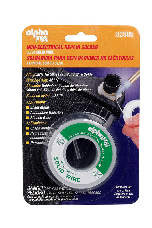 Alpha Fry Tin / Lead For Plumbing Repair Solder 4 oz. 50% Tin, 50% Lea ...