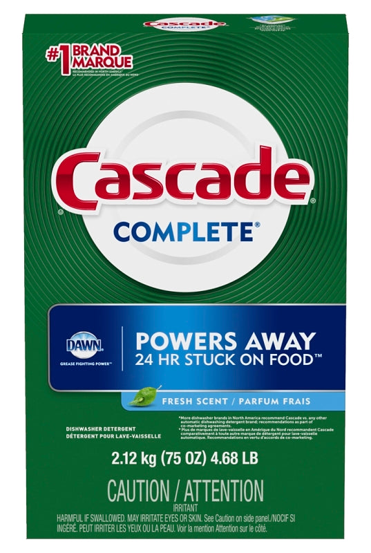 Cascade 33836 Dishwasher Detergent, 75 oz, Powder, Scented, White ...