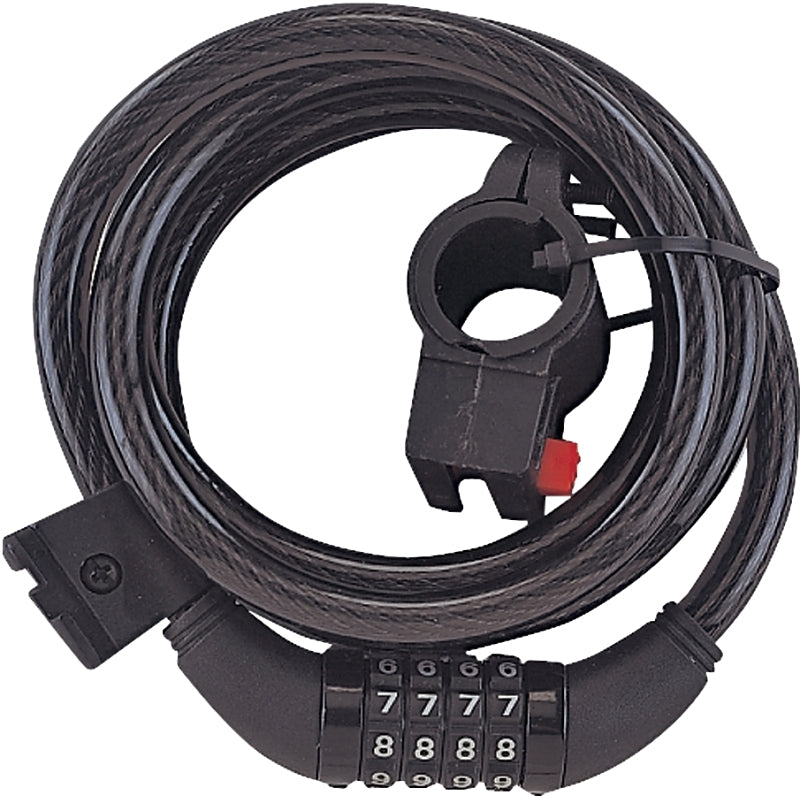 ProSource HD-PWR723-3L Cable Lock, 3/8 in Dia Shackle, Steel Body, Bla ...