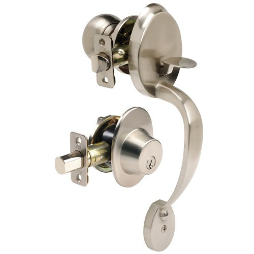 Ace Colonial Satin Nickel Steel Entry Handleset ANSI Grade 2 1-3/4 in ...