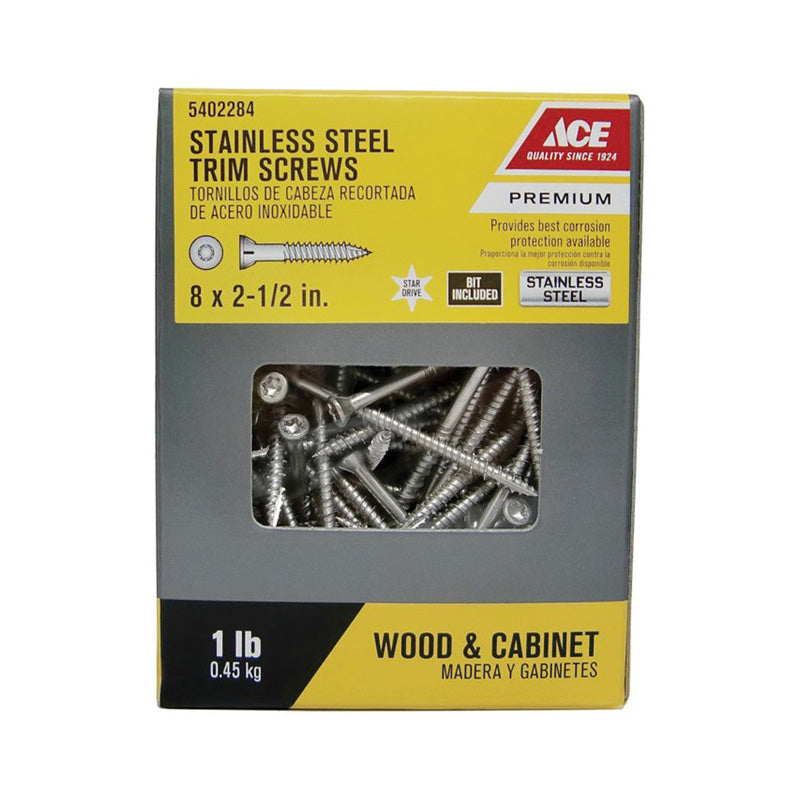 Ace Trim Screw Star High/Low No. 8 2-1/2 in. L 1 lb. Silver – Shell ...