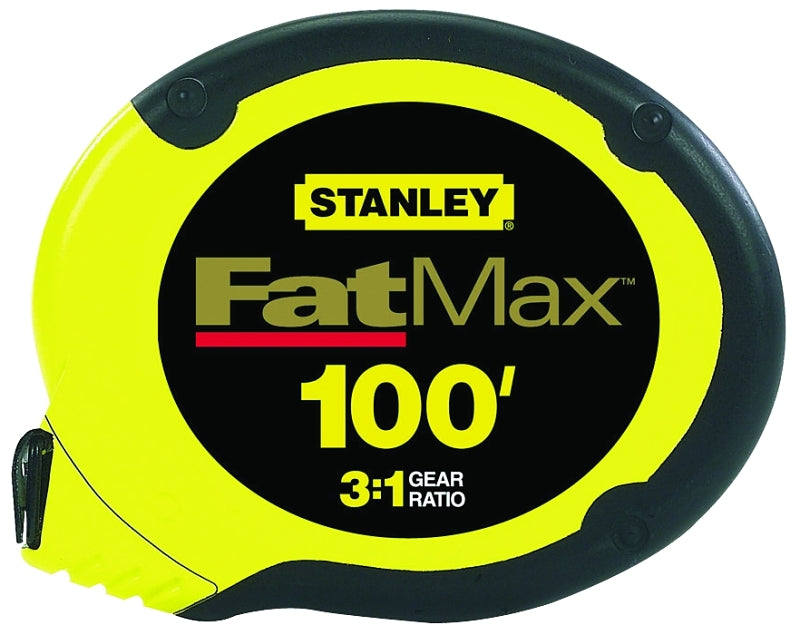 STANLEY 34-130 Measuring Tape, 100 ft L Blade, 3/8 in W Blade, Stainle ...