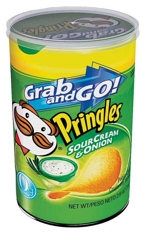 Pringles 84560 Potato Chips, Onion, Sour Cream Flavor, 2.5 oz Can, Pac ...