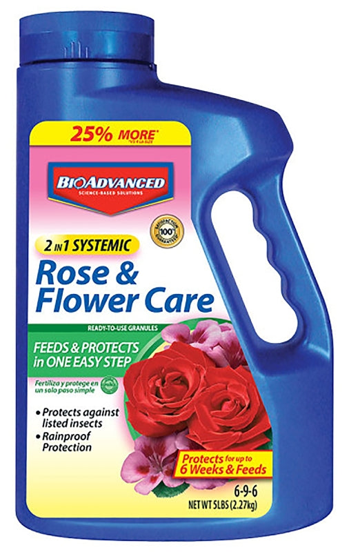 BioAdvanced 708110A Systemic Rose and Flower Care, 5 lb Bottle, Granul ...