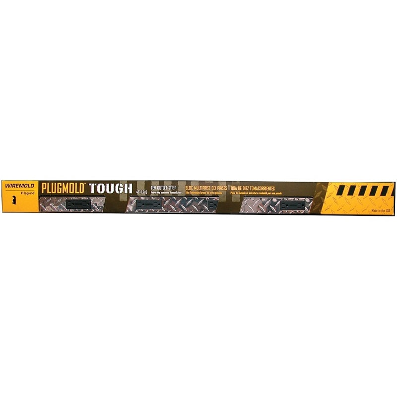 Wiremold Plugmold PM48TC Power Strip, 6 ft L Cable, 10 -Socket, 15 A ...