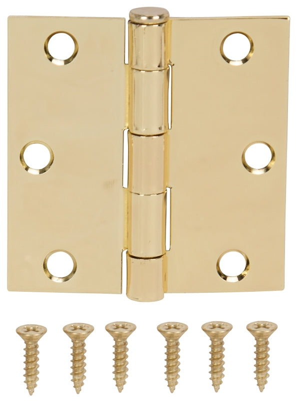 ProSource LR-705-PS Square Corner Door Hinge, Steel, Polished Brass, L ...
