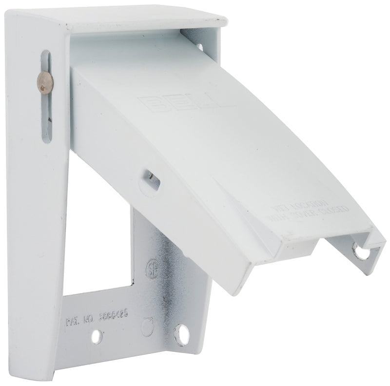 Hubbell 5028-6 Cover, 4-1/2 in L, 2-3/4 in W, Aluminum, White, Powder ...