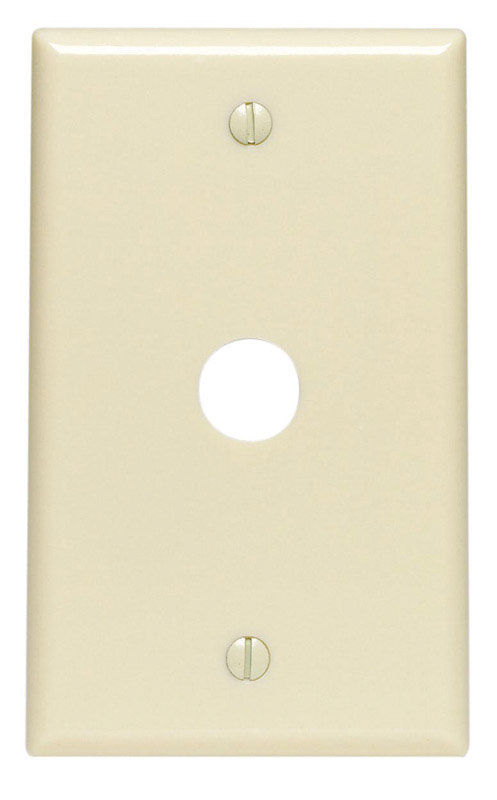 Leviton 1 gang Ivory Thermoset Plastic Cable/Telco Wall Plate 1 pk ...