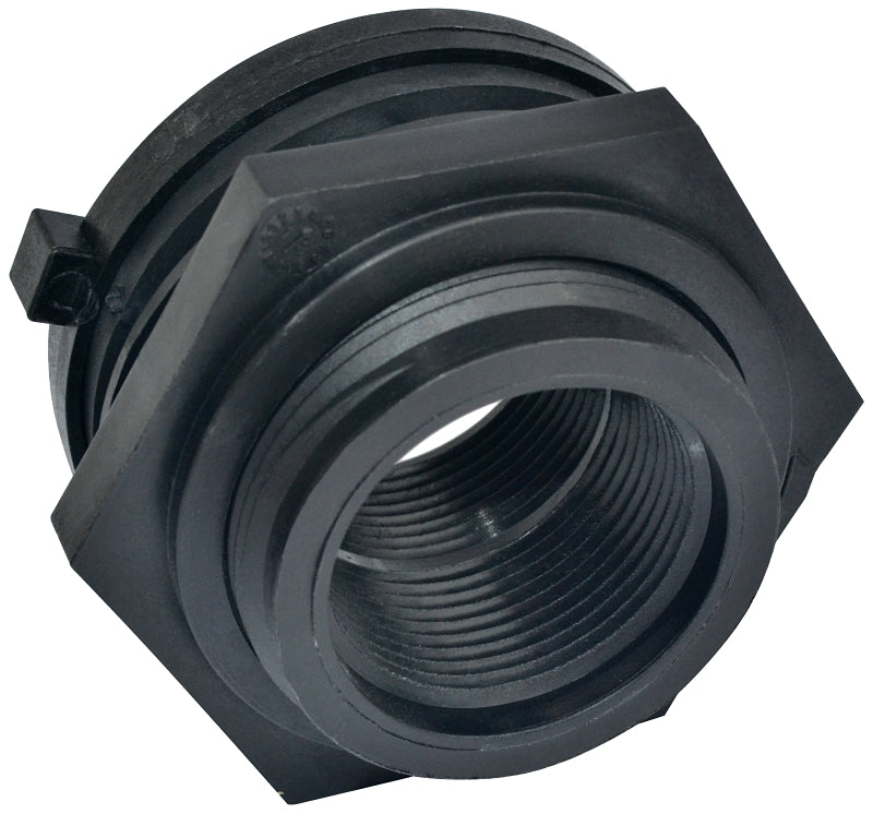 Green Leaf TF300PE Bulkhead Fitting with Gasket, 3 in, FNPT, EPDM/Poly ...