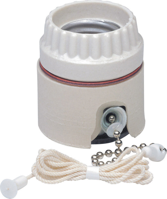 Leviton Pull Chain Socket 250 watts 250 volts Medium Ivory – Shell ...