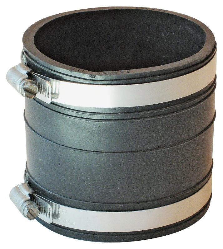 Fernco P1060-33 Flexible Coupling, 3 in, 3.97 in L, Socket, PVC, Black ...