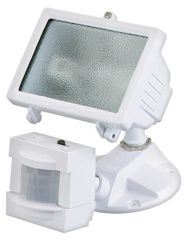 Heath Zenith White Glass Security Spotlight Motion-Sensing Halogen 150 ...
