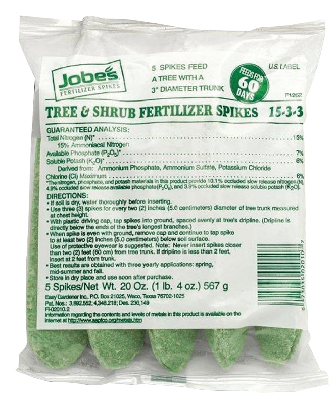 Jobes 02010 Fertilizer Spike Bag, Spike, Light Green, Slight Ammonia B ...