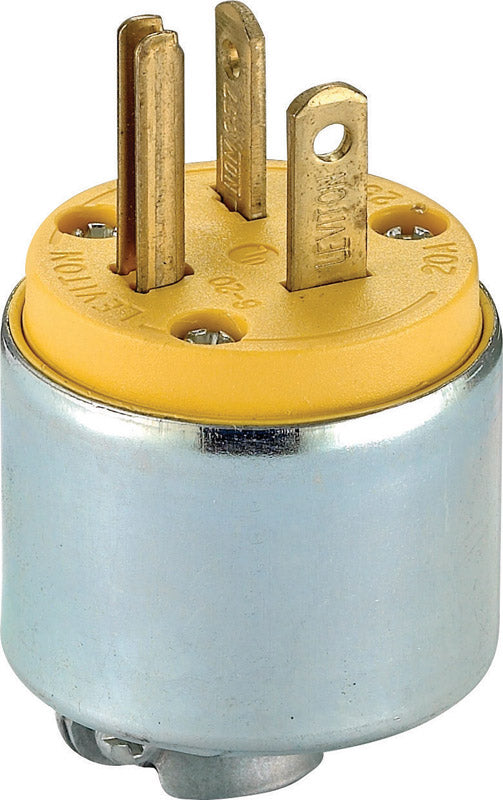 Leviton Commercial Armored Grounding Plug 6-20P 18-12 AWG 3 Wire Yello ...