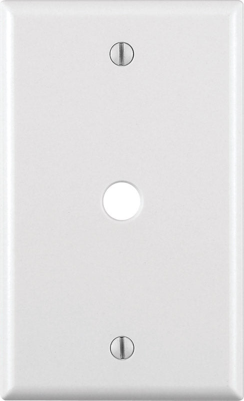 Leviton 1 gang White Thermoset Plastic Cable/Telco Wall Plate 1 pk ...