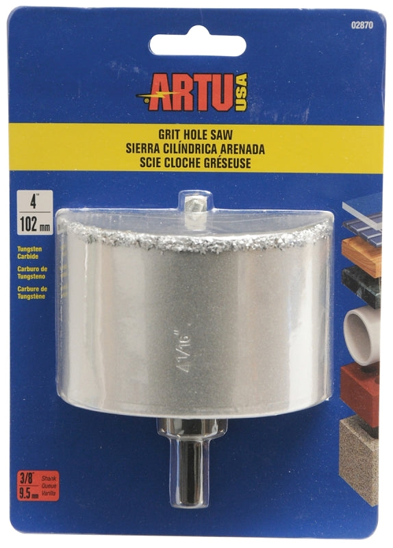 ARTU 02870 Hole Saw, 4 in Dia, 2-1/4 in D Cutting, 5/8-18 Arbor, Tungs ...