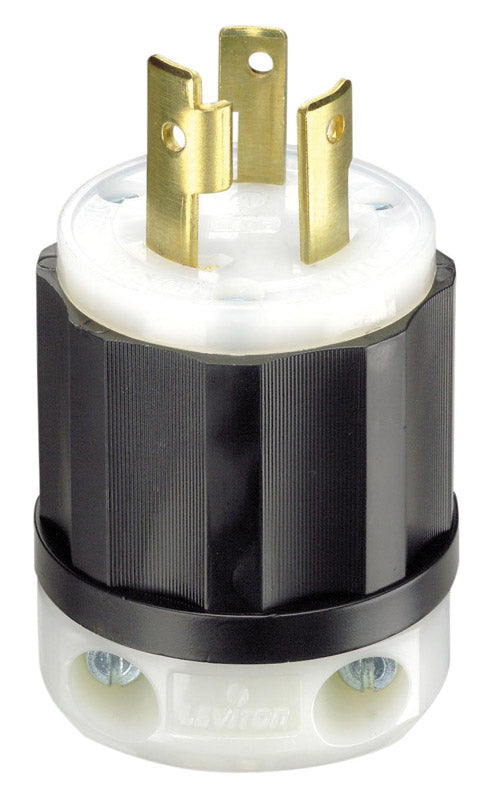 Leviton Industrial Nylon Grounding Locking Plug L6-30P 2 Pole, 3 Wire ...