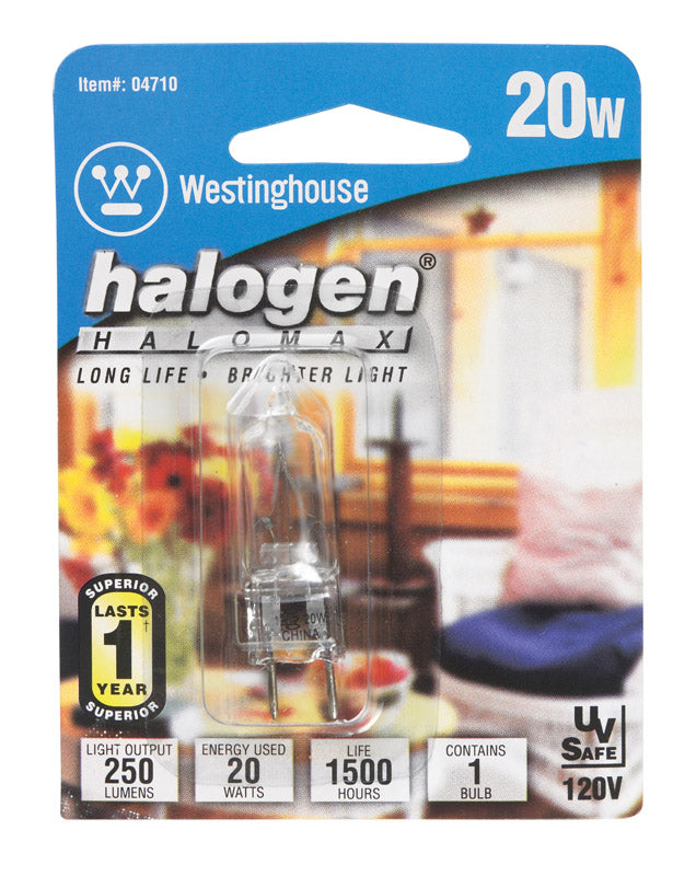 Westinghouse HaloMax Halogen Light Bulb 20 watts 200 lumens JC T4 GY7 ...