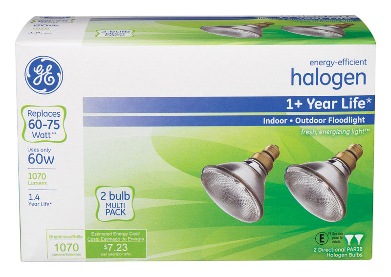 GE Halogen Light Bulb 60 watts 1070 lumens Floodlight PAR38 Medium Bas ...