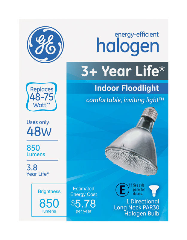 GE Halogen Light Bulb 48 watts 850 lumens Floodlight PAR30 Medium Base ...